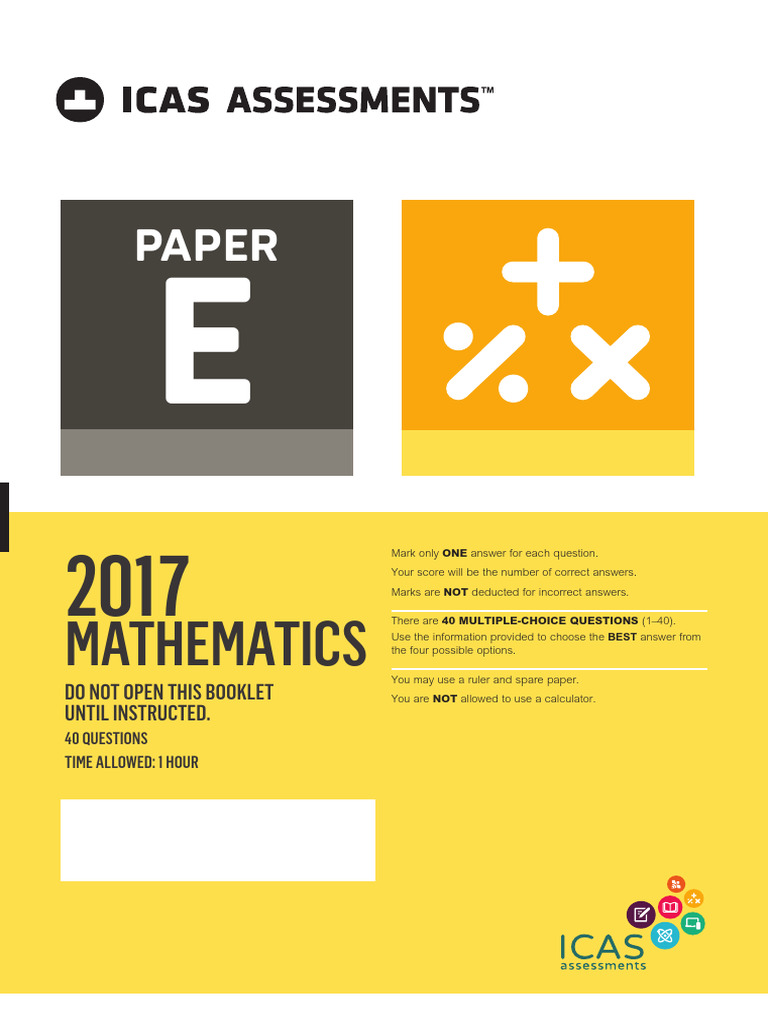 2017 ICAS Mathematics Multiple-Choice Exam | PDF | Middle East | Arab World