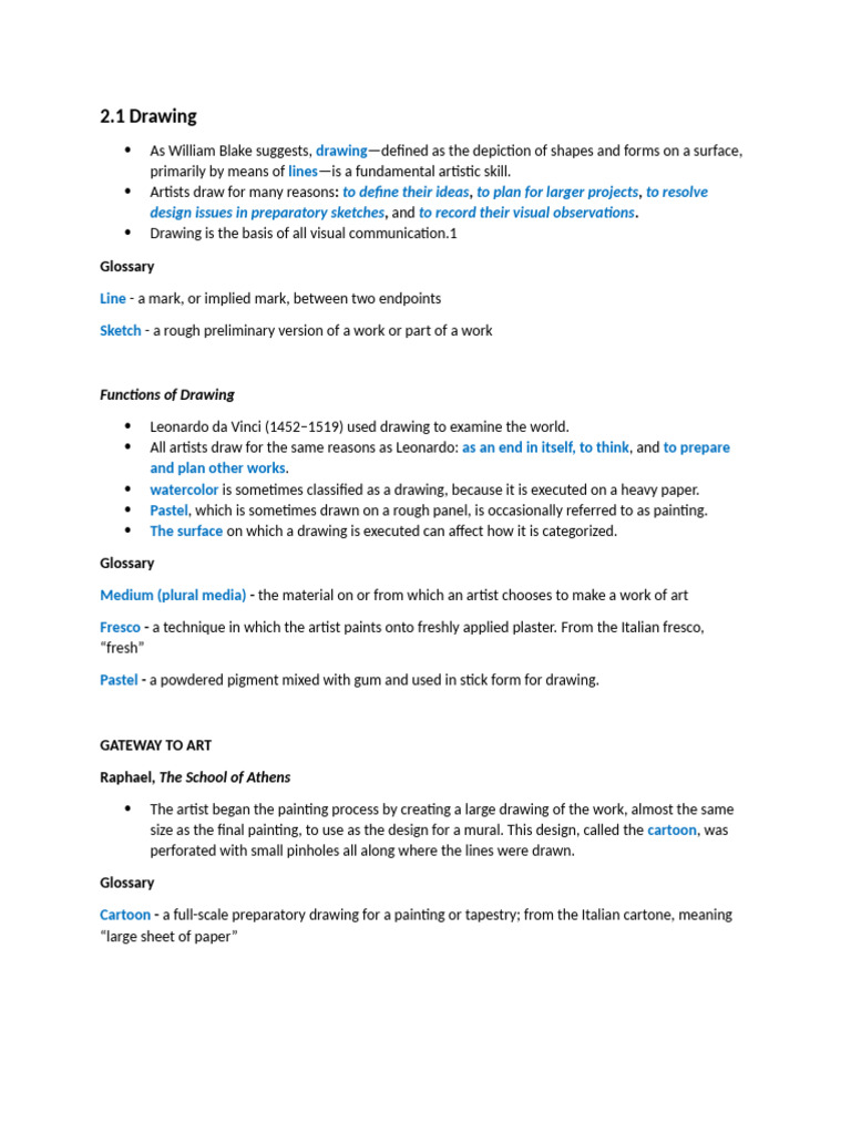 2.1 Drawing Art Appre Reviewer | PDF | Pencil | Drawing