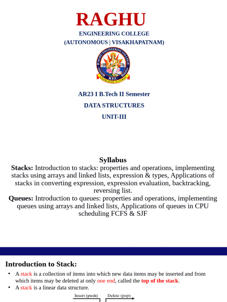 AR23 REC DS Unit-III v3 | PDF | Queue (Abstract Data Type) | Algorithms And Data Structures