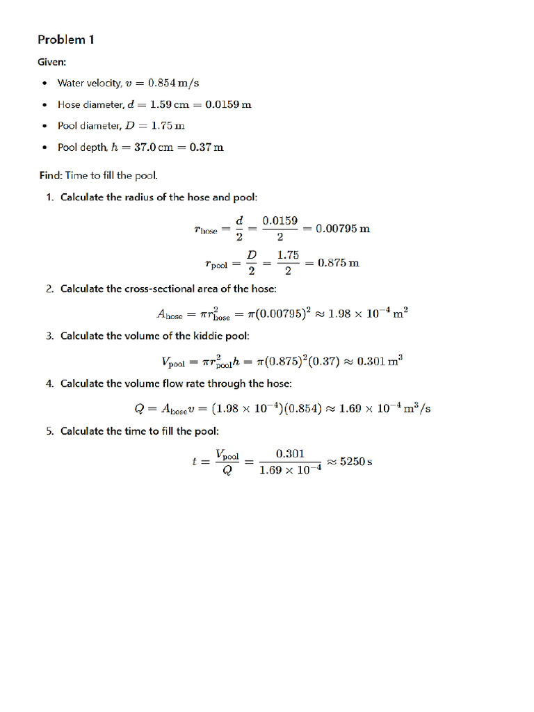 Detialed Answers To FLUID IN MOTION WORKSHEET | PDF