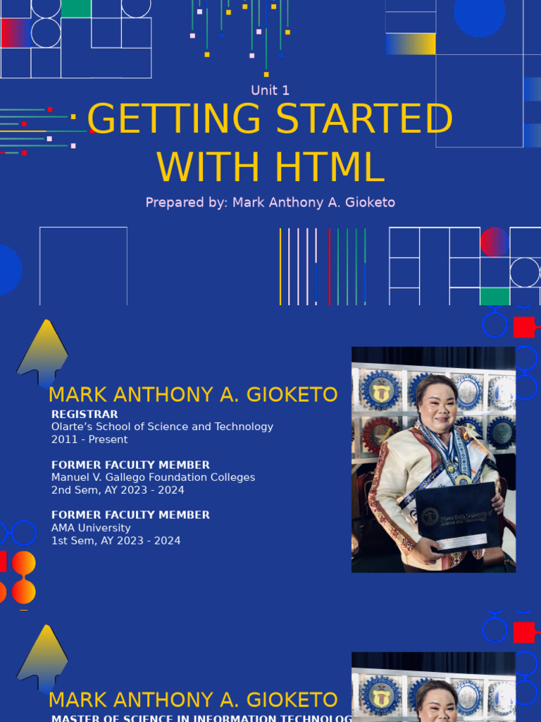 Unit 1 - Getting Started With HTML | PDF | World Wide Web | Internet & Web
