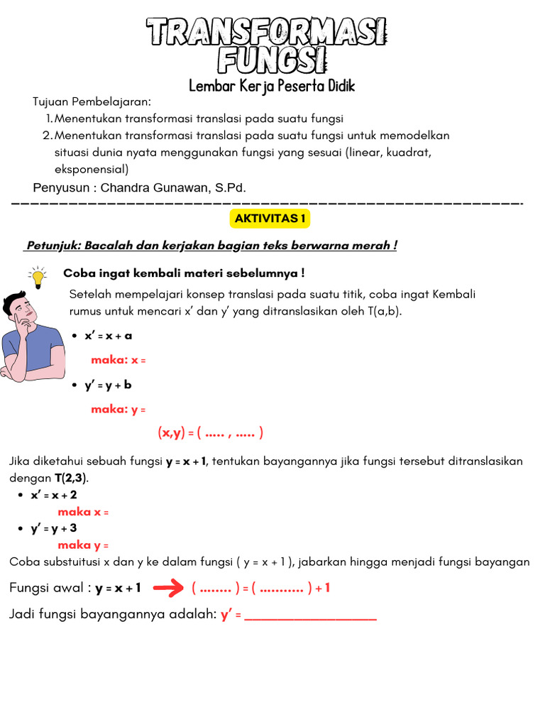 LKPD Transformasi - Translasi (Pertemuan 2) | PDF