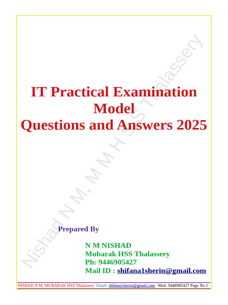 Sheniblog-It Model Practical Question & Answers 2025 | PDF | Software | Computing