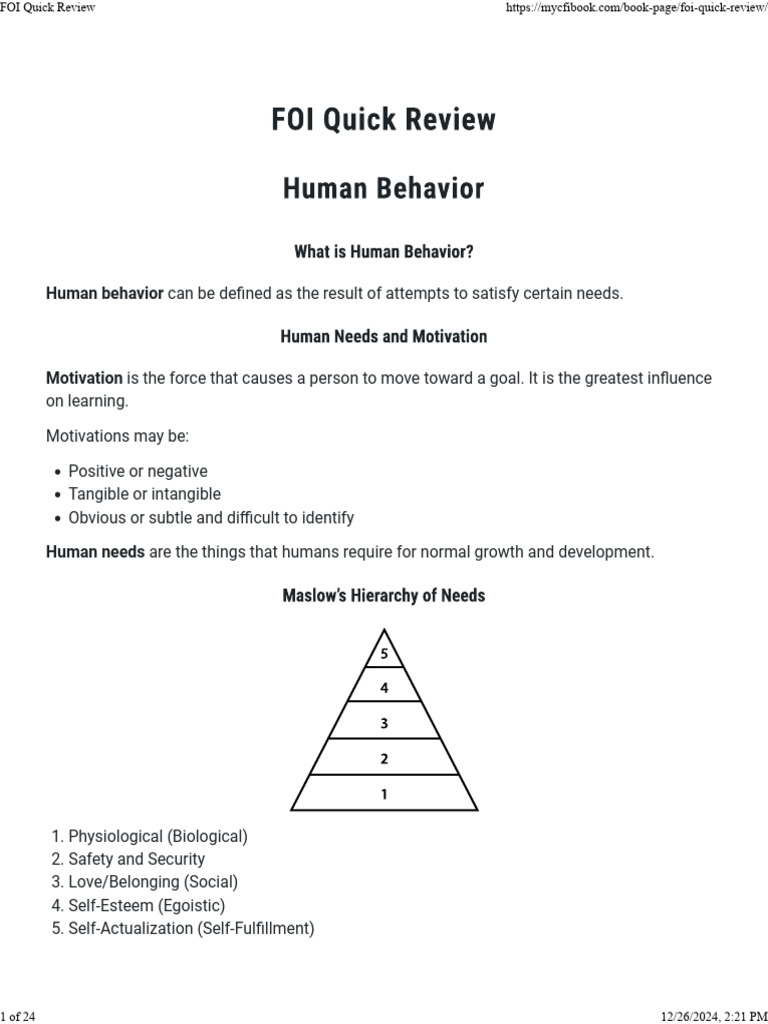 FOI Quick Review | PDF | Learning | Recall (Memory)