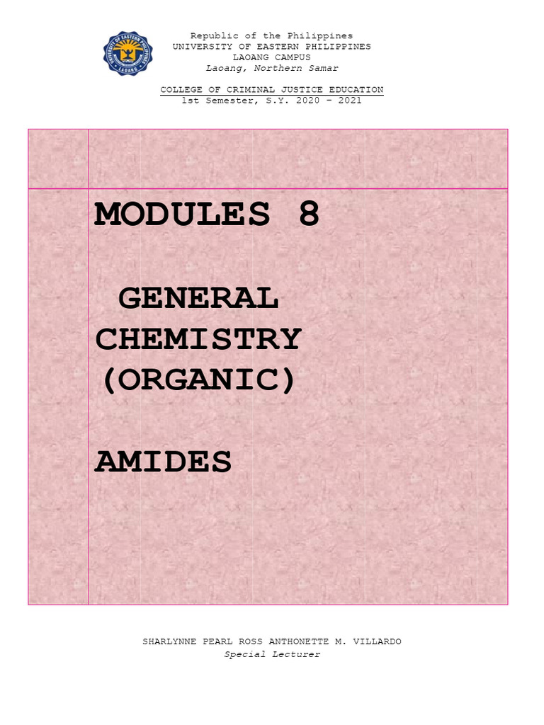 Module 8 Amides For Upload | PDF | Amide | Amine