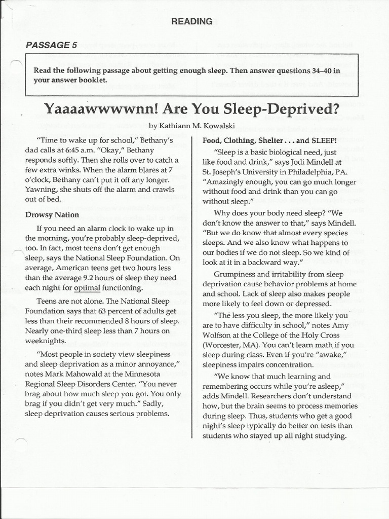 PSSA Reading Practice YAAAWWWNN | PDF