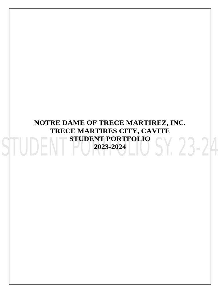 Student Portfolio Culminating Activity | PDF | Identity Document