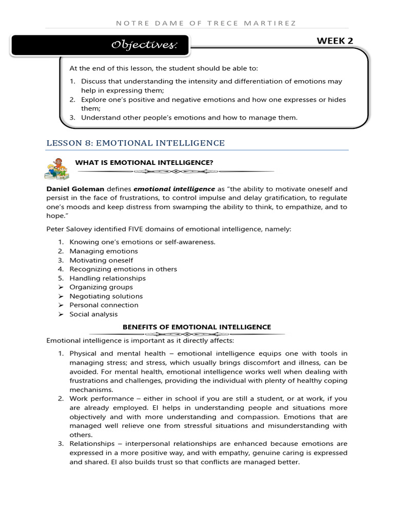 Perdev Week 2 | PDF | Emotional Intelligence | Emotions