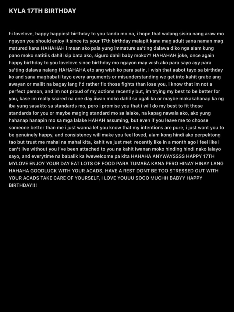 Heartfelt 17th Birthday Message | PDF