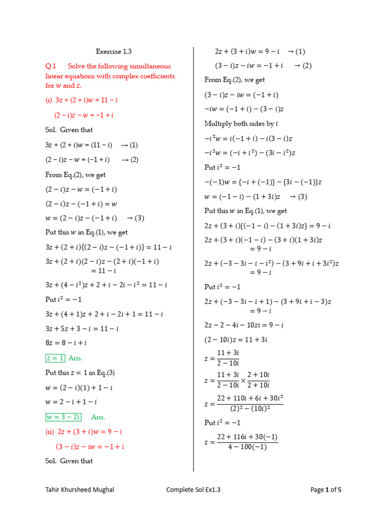 Complete Sol Ex1.3 | PDF | Numerical Analysis | Applied Mathematics