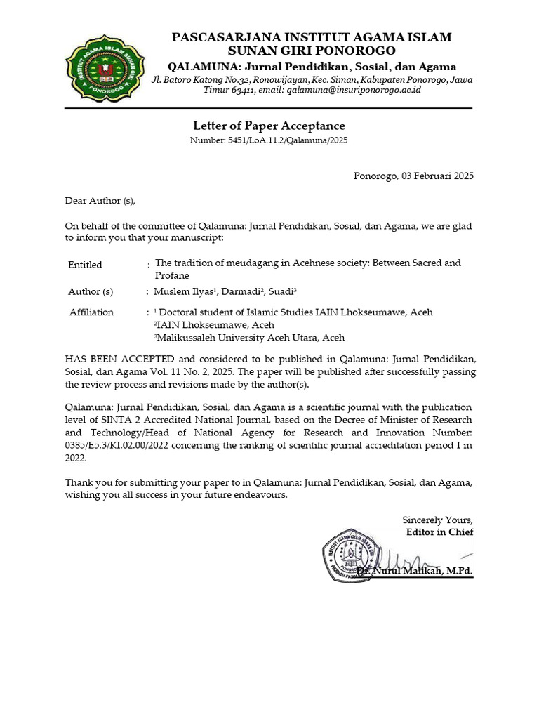 Letter of Paper Acceptance-5451 | PDF