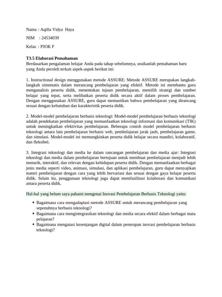 T3.5 Elaborasi Pemahaman | PDF