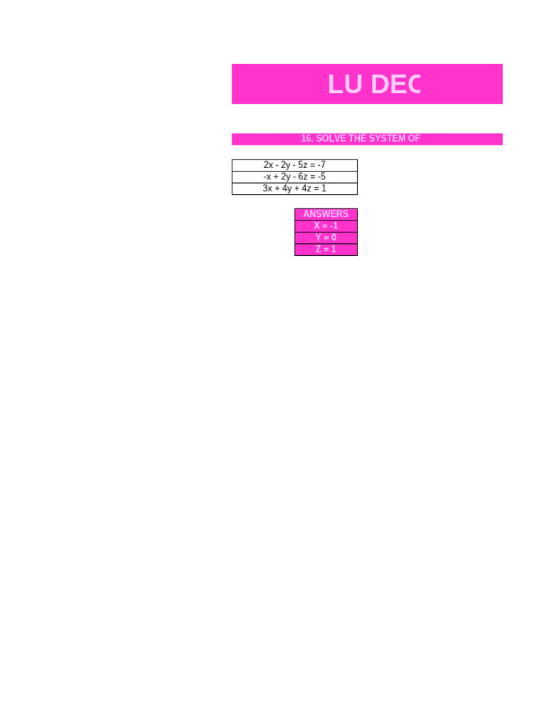 Experiment 6 Lu Decomposition | PDF