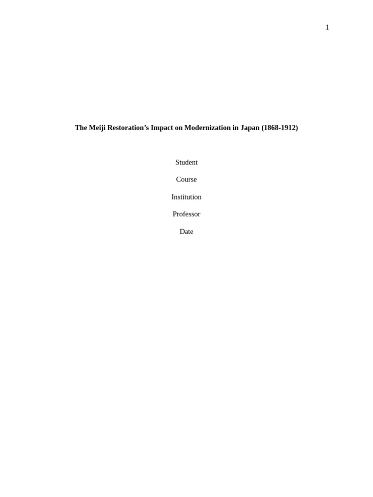 Meiji Restoration's Impact - Edited | PDF | Japan