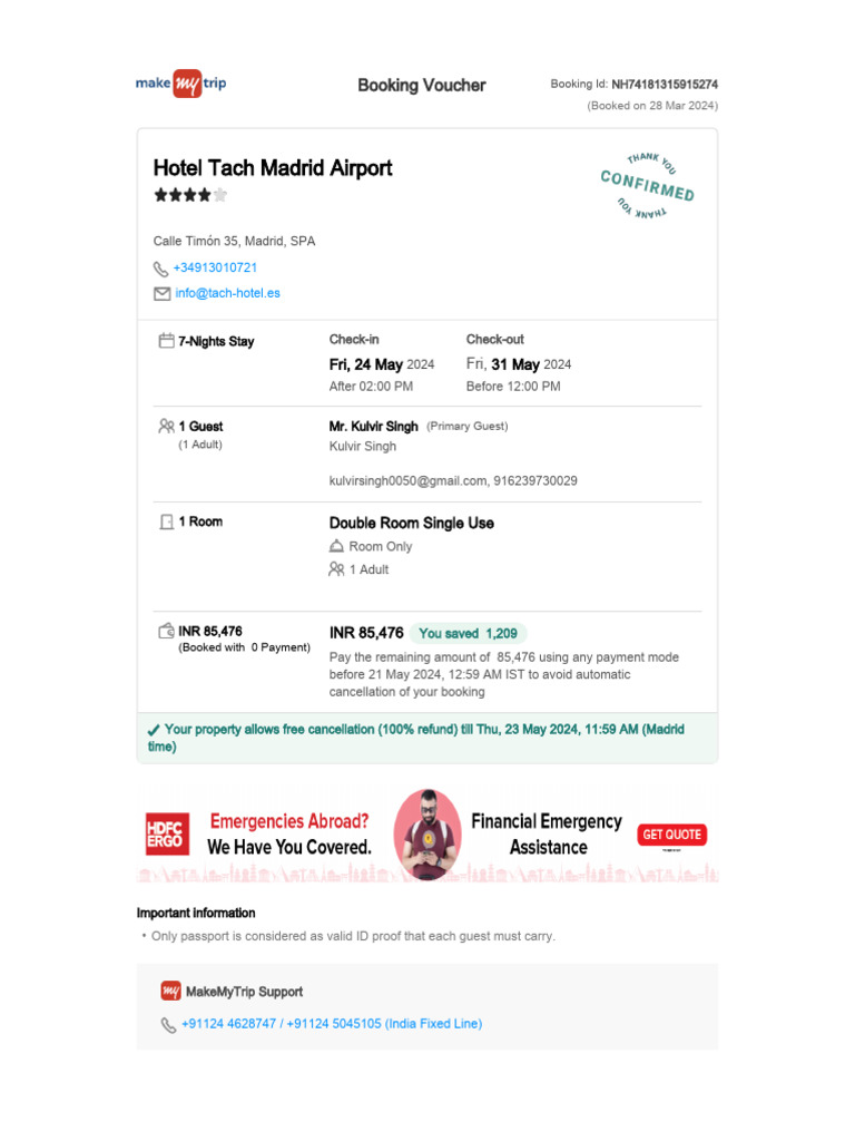 NH74181315915274 E-Voucher | PDF