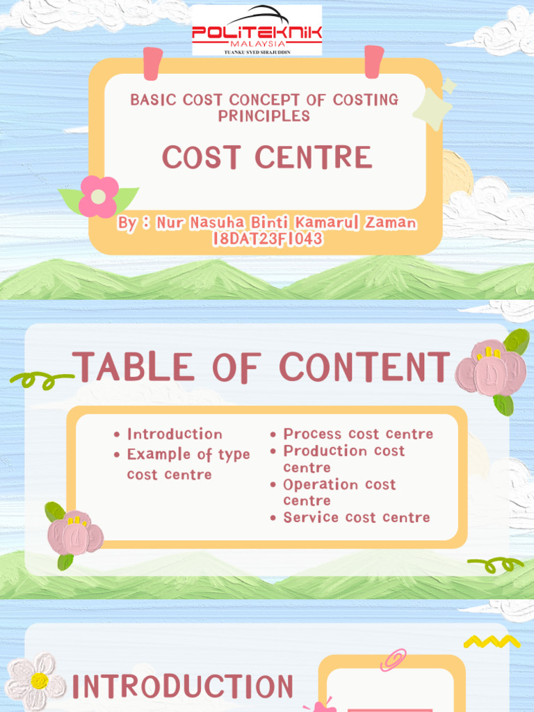 Cost Centre Presentation - Nur Nasuha Ff1043 | PDF