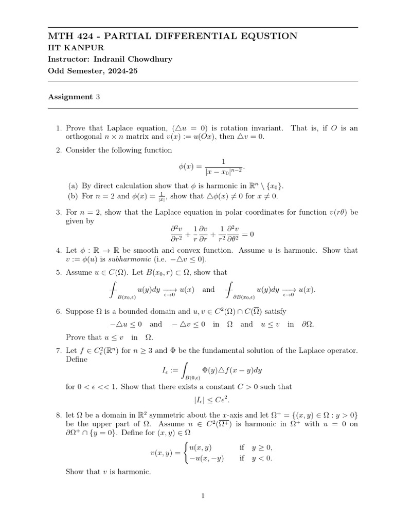 Assignment 3 MTH424 | PDF