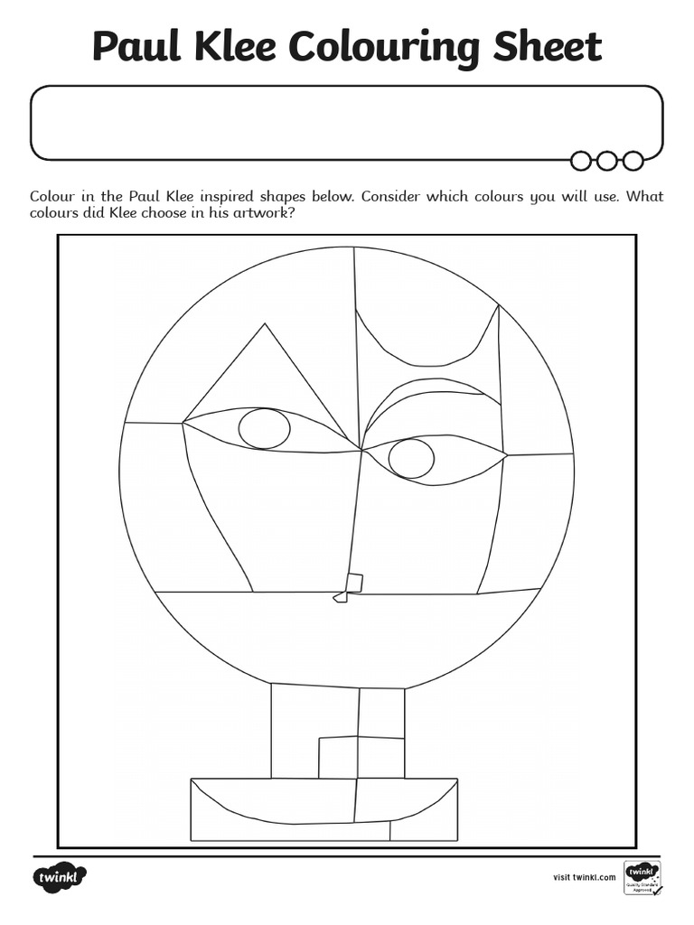 Paul Klee Inspired Colouring Sheet | PDF