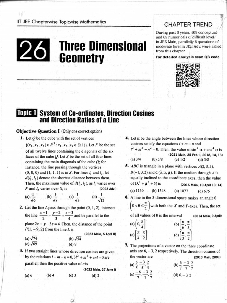 3 D Geometry | PDF | Line (Geometry) | Perpendicular