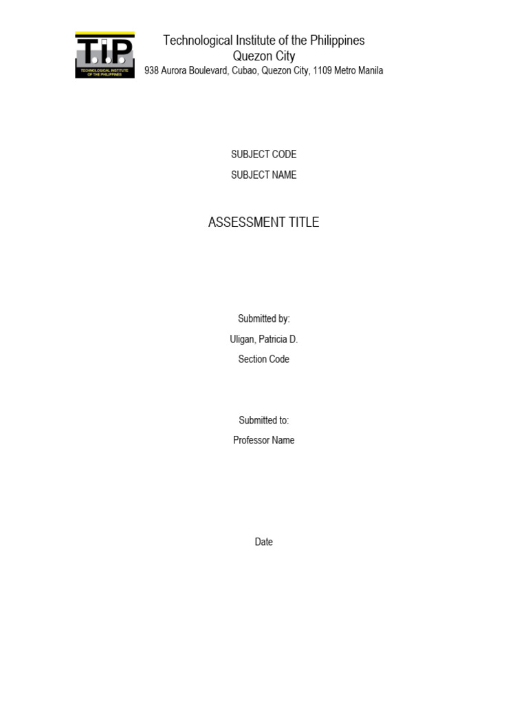 Technological Institute Of The Philippines Info Pdf