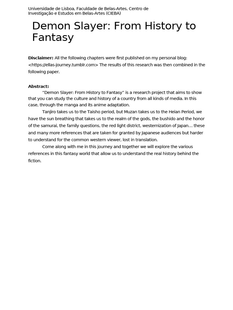 Demon Slayer From History To Fantasy | PDF | Bushido | Shogun
