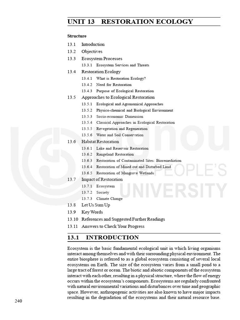 Restoration ecology | PDF | Ecosystem | Ecological Restoration