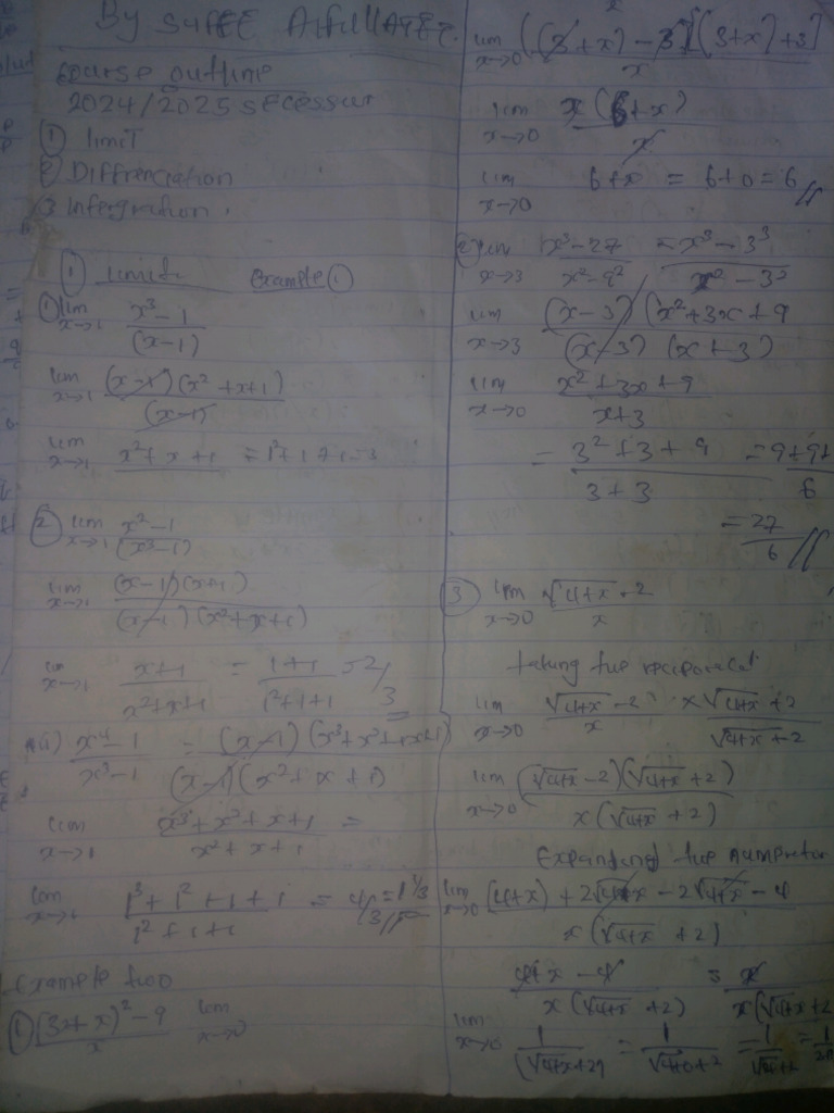 MTH 112 LIMIT. by Sufee Alfullatee | PDF