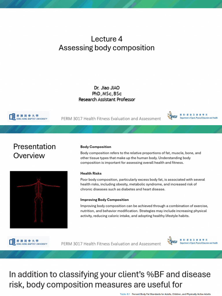 PERM3017 - L4 - Body Composition and Weight Management 20241009 | PDF | Body Mass Index ...