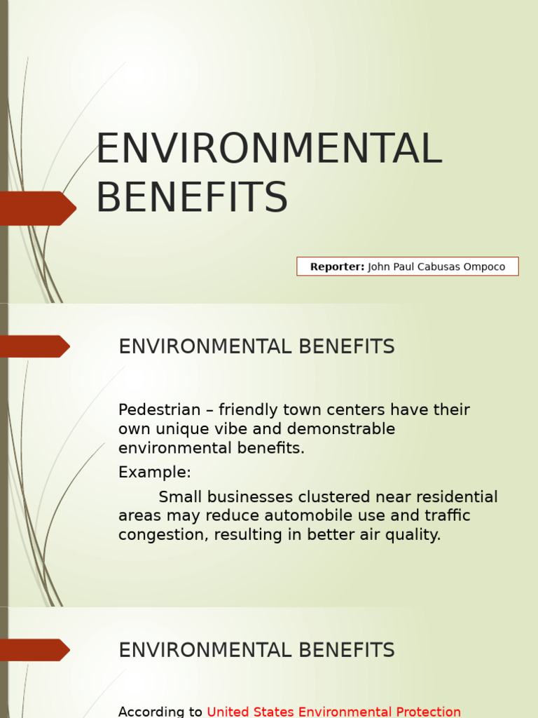 Environmental Benefits of Walkable Towns | PDF