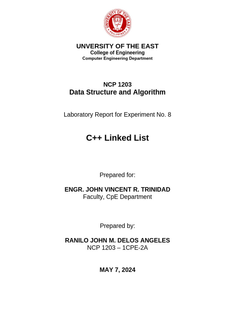 Lab Activity 8 Linked List | PDF | Pointer (Computer Programming) | Algorithms And Data Structures