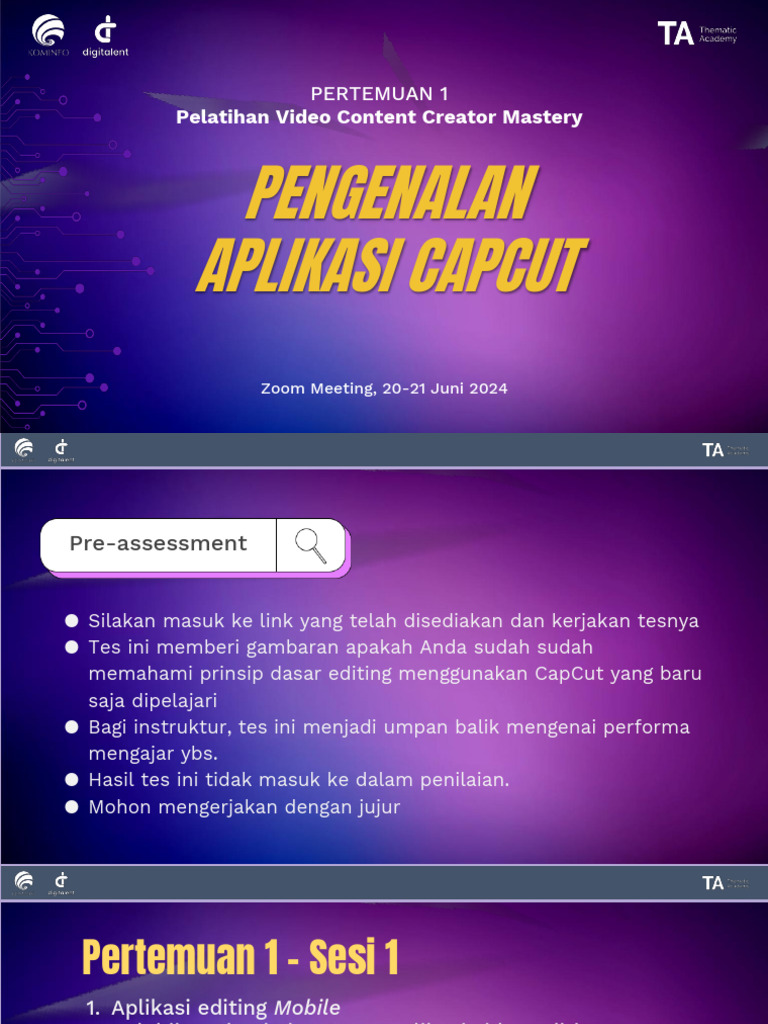 Pelatihan CapCut untuk Pemula | PDF