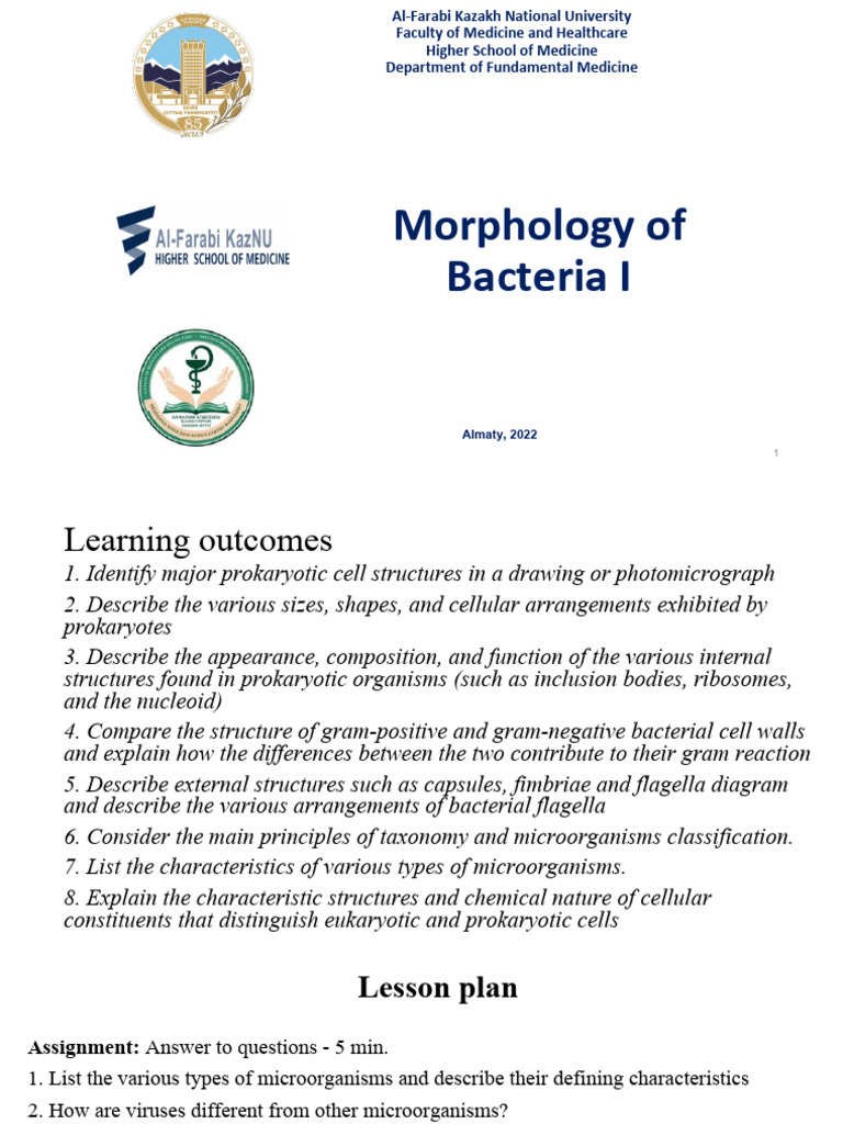 Bacterial Morphology and Taxonomy Guide | PDF | Cell (Biology) | Bacteria