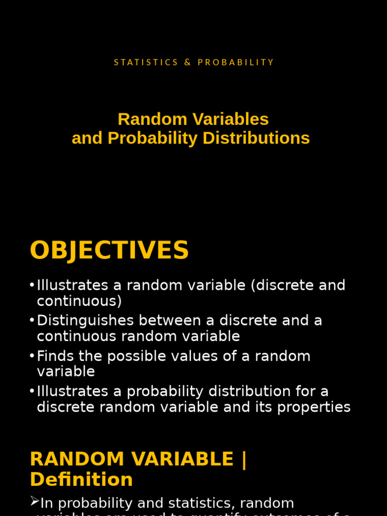 Understanding Random Variables & Distributions | PDF | Probability Distribution | Random Variable