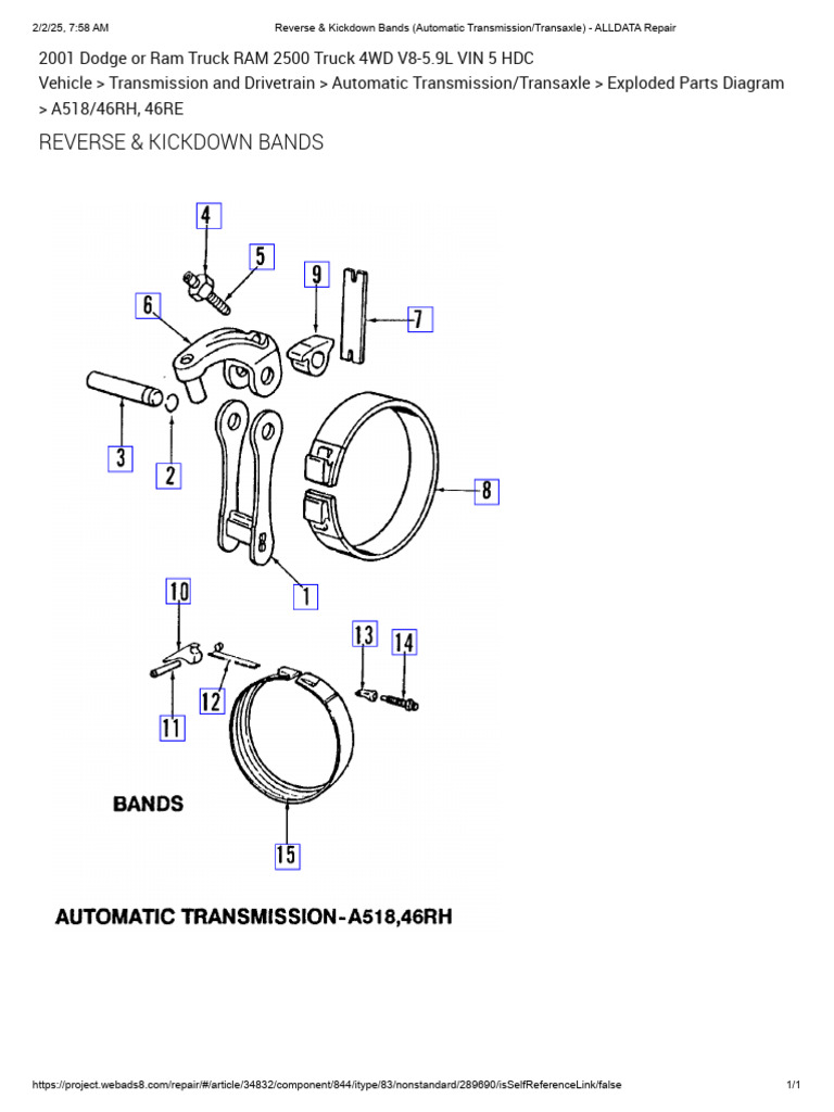 Reverse & Kickdown Bands (Automatic Transmission - Transaxle) - ALLDATA ...