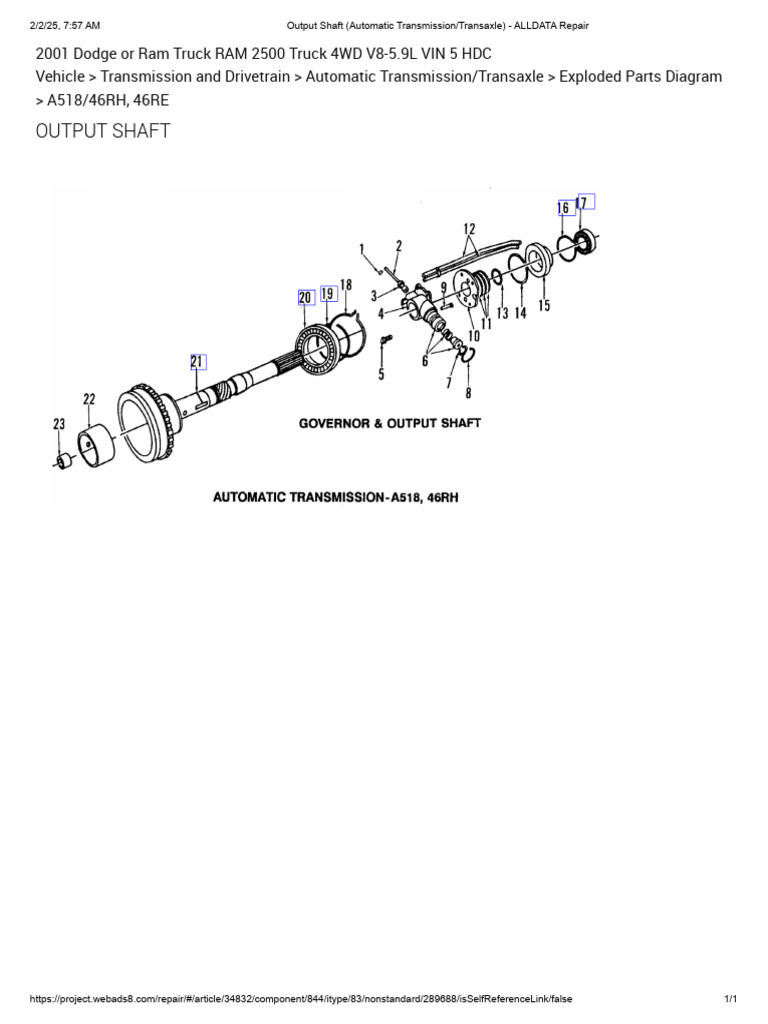 Output Shaft (Automatic Transmission - Transaxle) - ALLDATA Repair | PDF