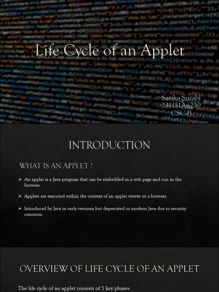 Java Applet Life Cycle Explained | PDF