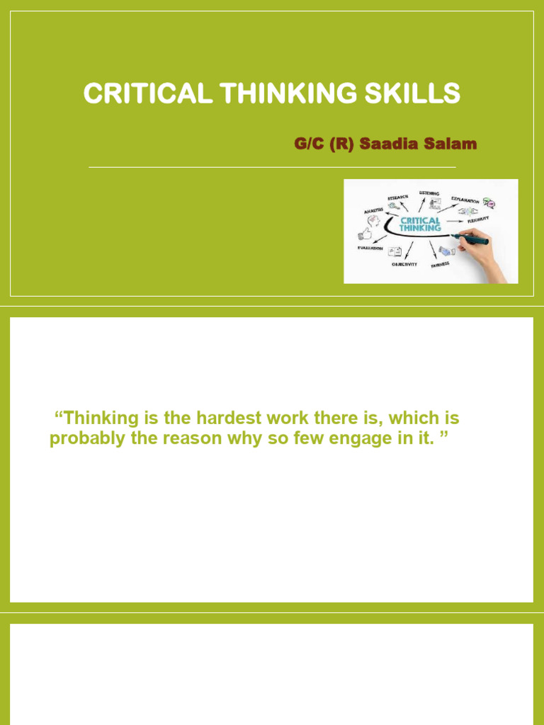 Essential Critical Thinking Skills Guide | PDF | Critical Thinking ...