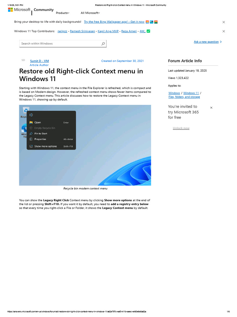 Restore Windows 11 Classic Context Menu | PDF | Windows Registry ...