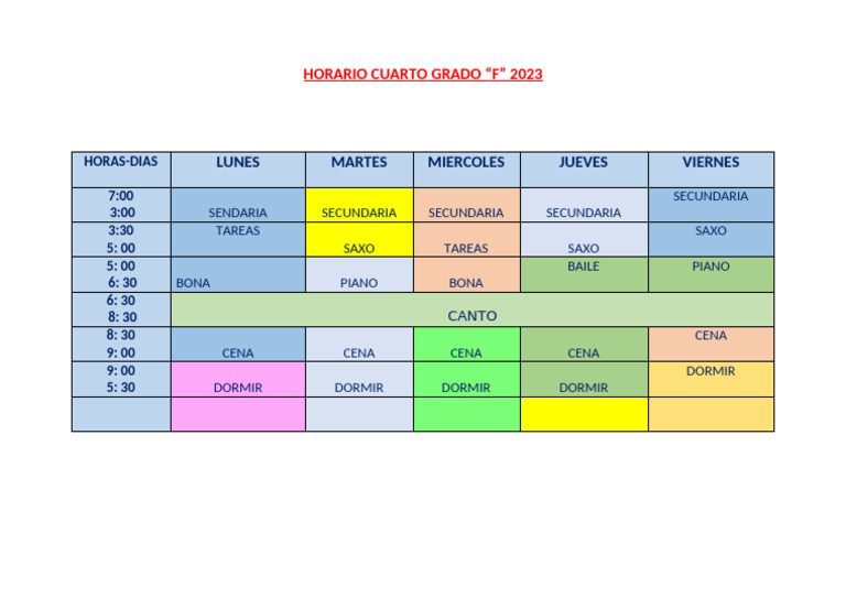 Mi Horario | PDF