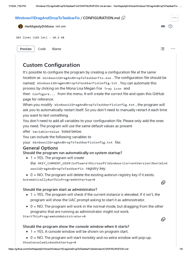 Windows 11 Taskbar Drag & Drop Fix Config | PDF | Windows Registry | Software