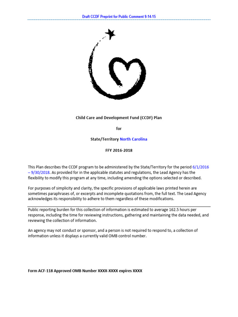 Ccdf Plan 2016 2018DRAFT | PDF | Child Care