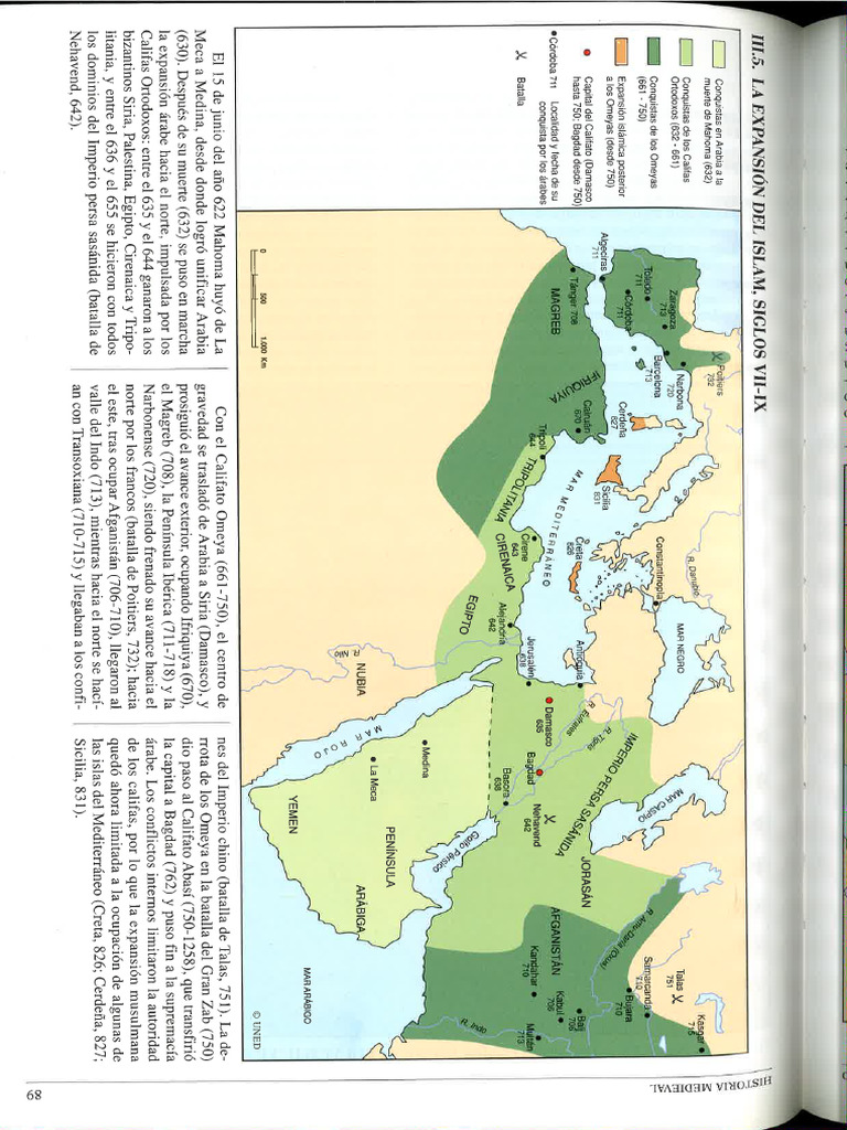 MAPA COMENTADO Expansión del Islam | PDF