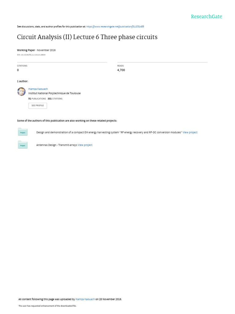 Three Phase Circuits | PDF | Physical Quantities | Electric Power