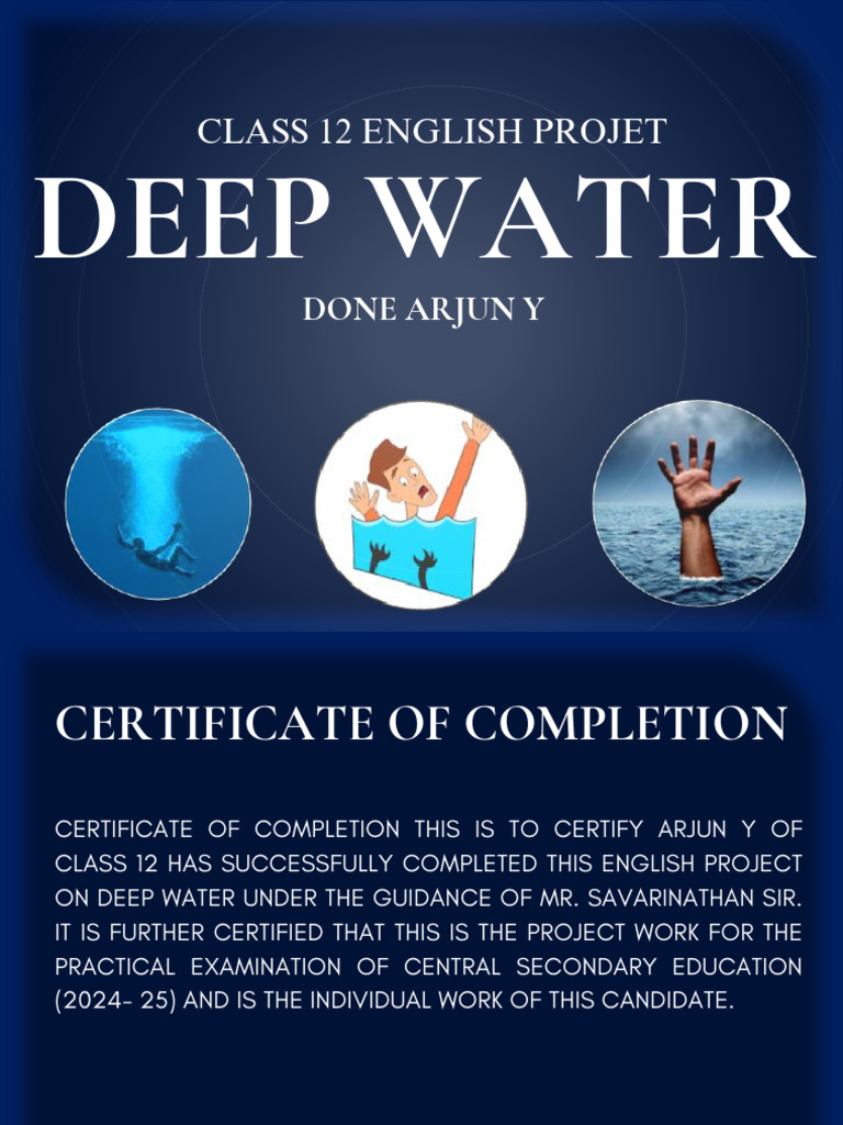 Class 12 English Project: Deep Water | PDF