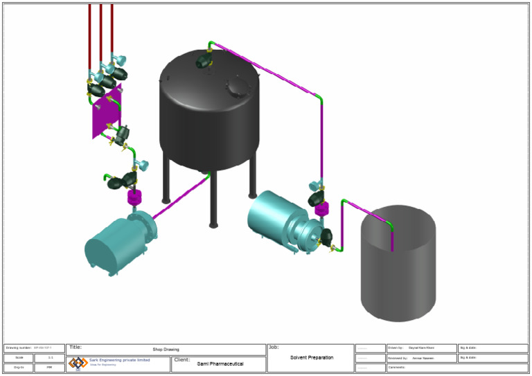 Solvent Preparation Shop Drawing for Sami Pharma | PDF