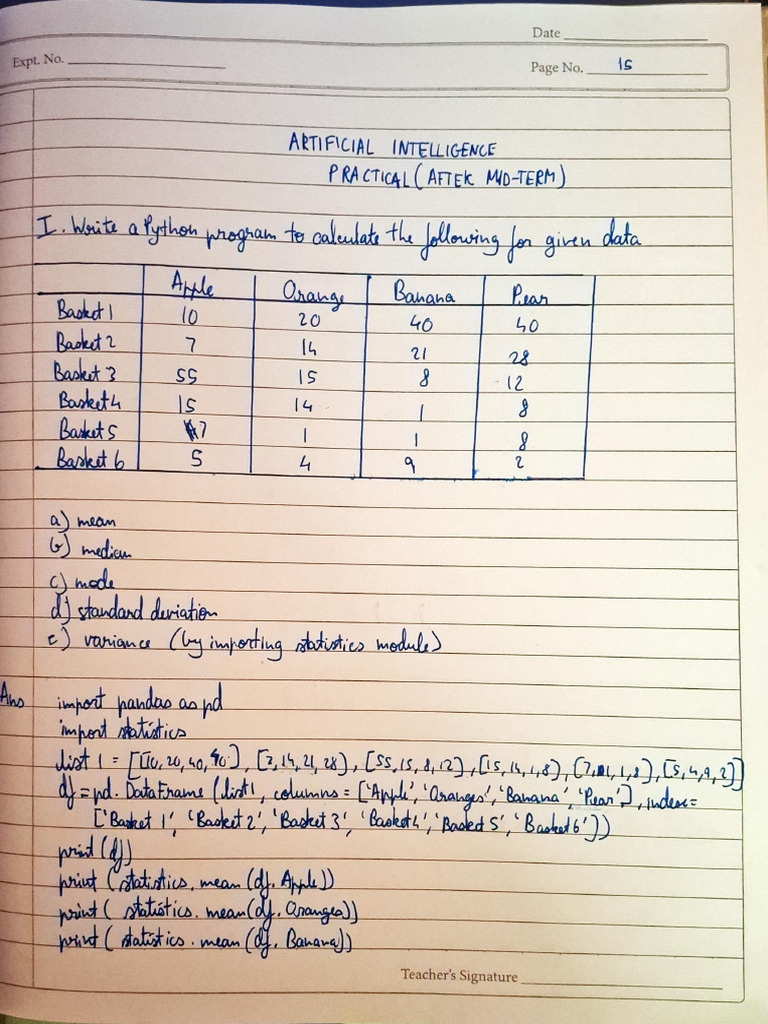Grade 11 Ai Program (After Midterm) | PDF