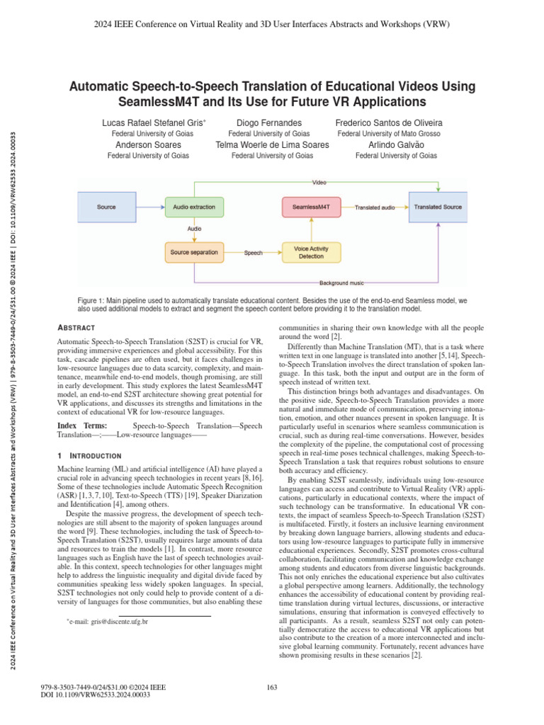 Automatic Speech-to-Speech Translation of Educational Videos Using SeamlessM4T and Its Use For ...