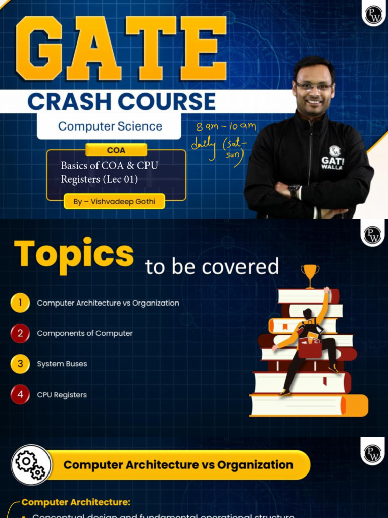 Basics of COA & CPU Registers (Lec 01)_Class Notes.pdf | PDF