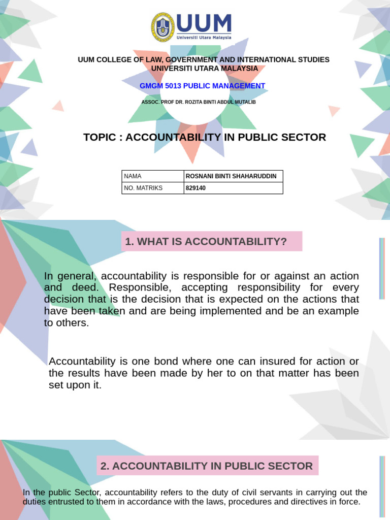 Accountability in Public Management Sector | PDF | Accountability ...