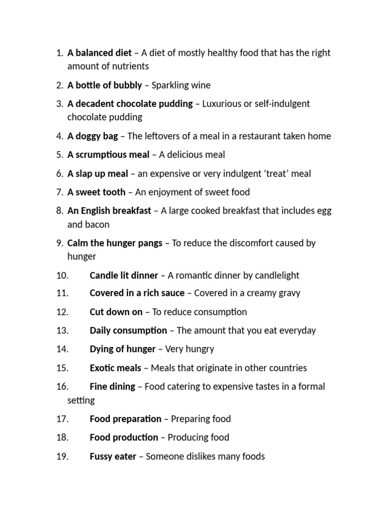 Food Vocabulary Essentials | PDF